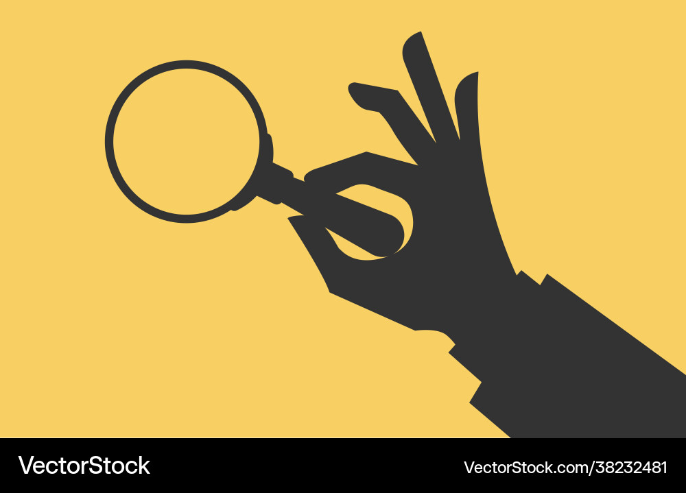 Hand holds magnifying glass in search something Vector Image
