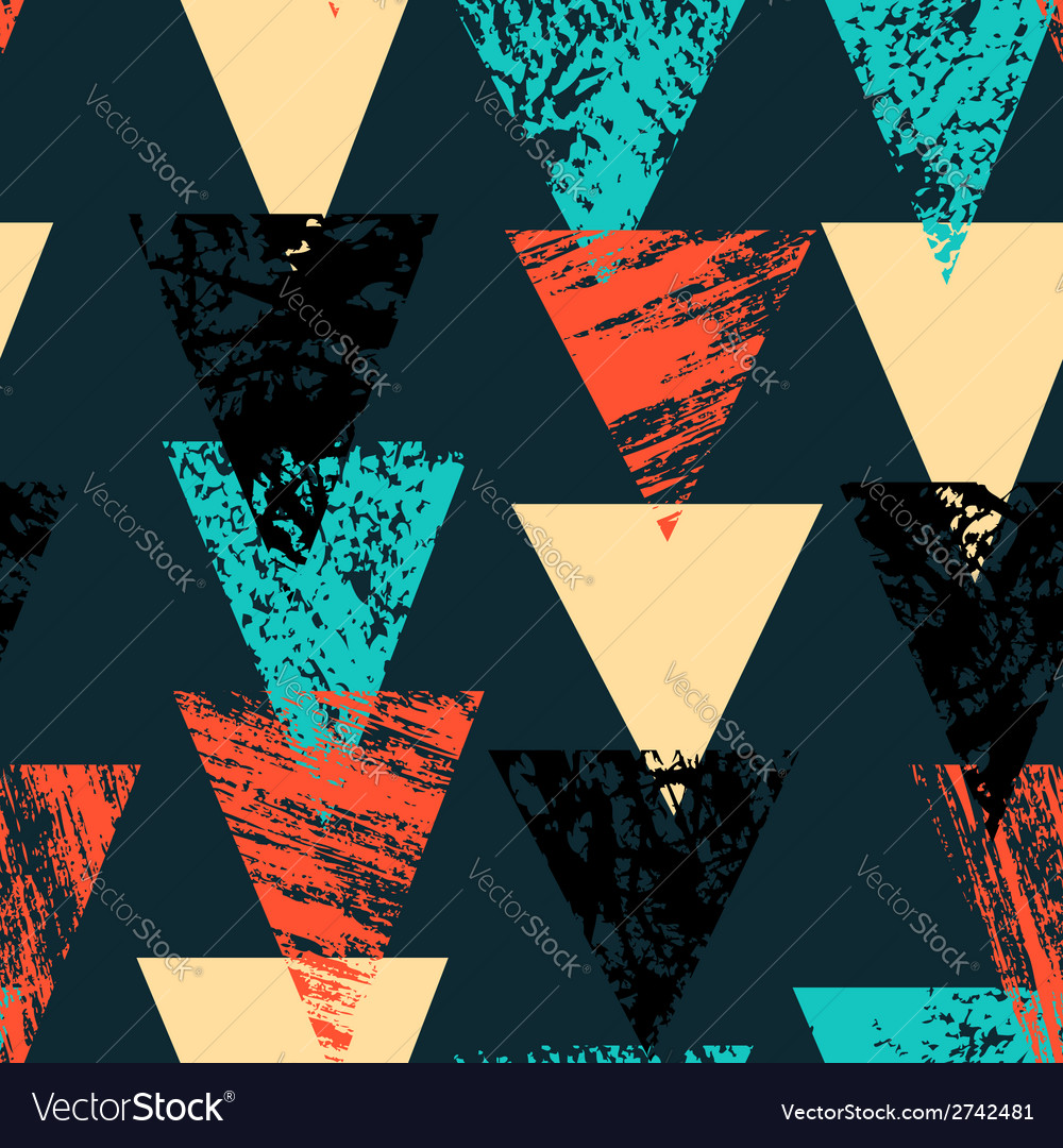 Hand painted bold pattern with triangles Vector Image