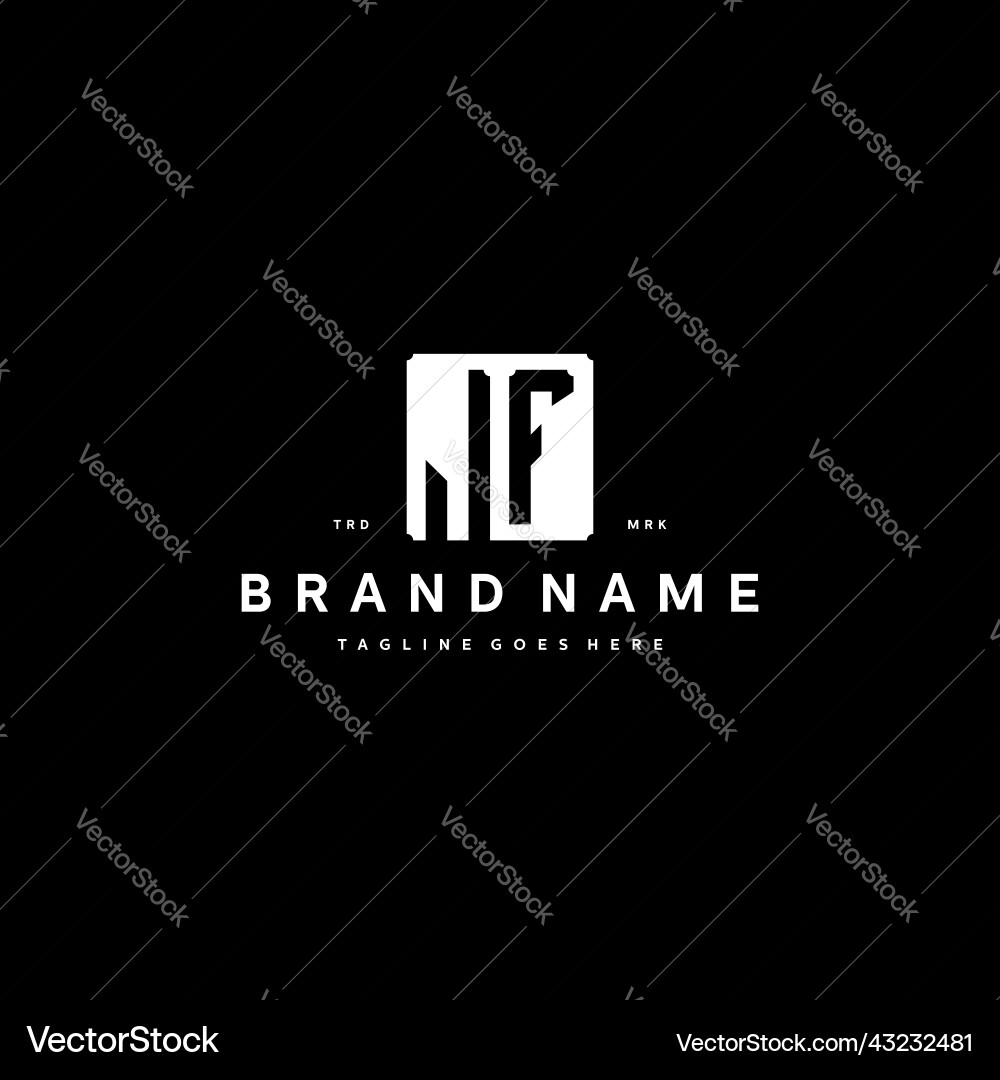 Jf monogram logo design with square rectangular Vector Image