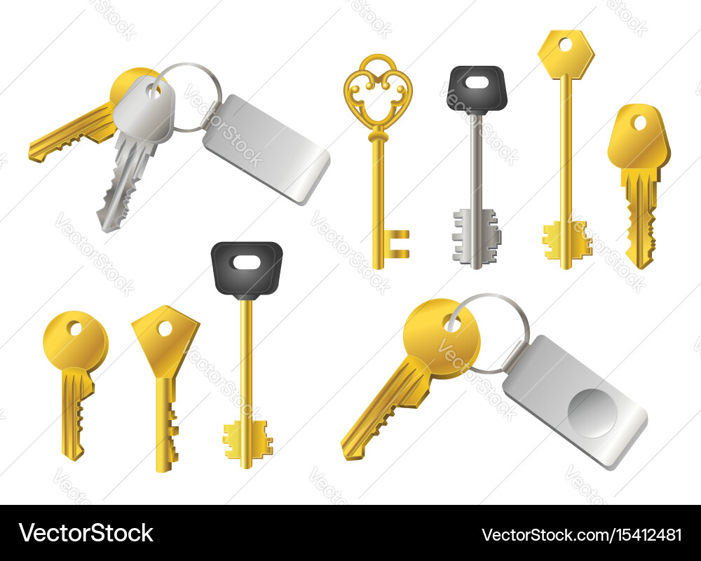 Keys - realistic modern set of objects Royalty Free Vector