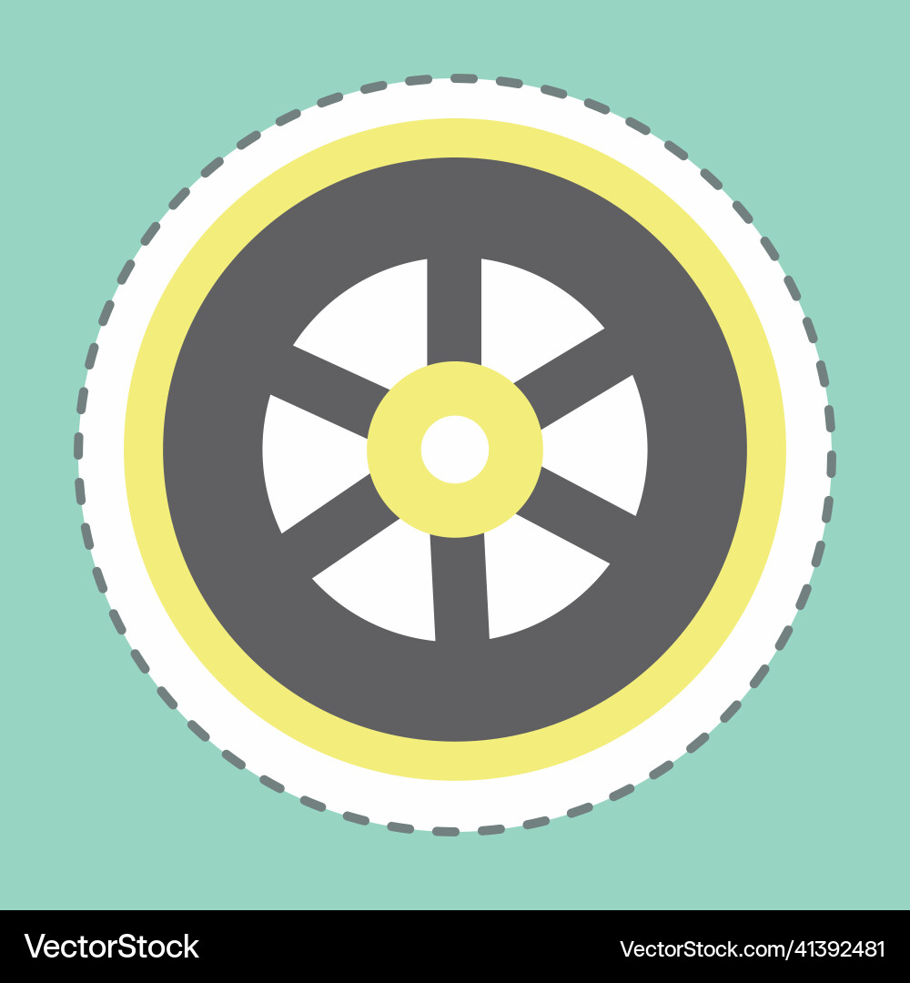 Sticker wheel line cut - simple good for prints Vector Image
