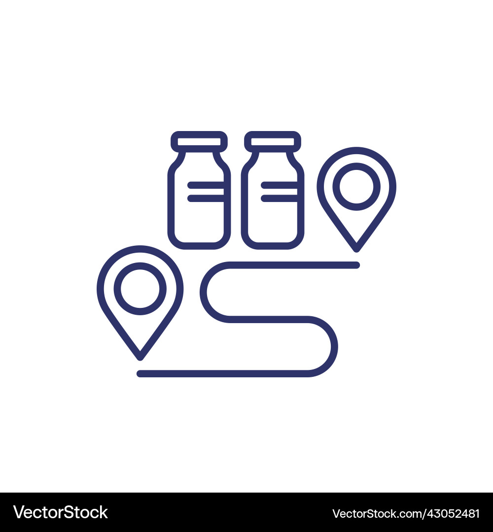 Vaccine distribution and delivery line icon Vector Image