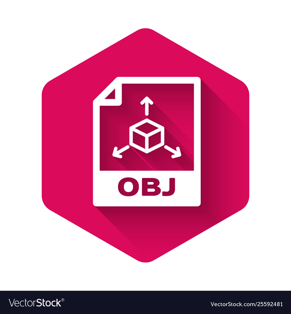 White obj file document icon download obj button Vector Image