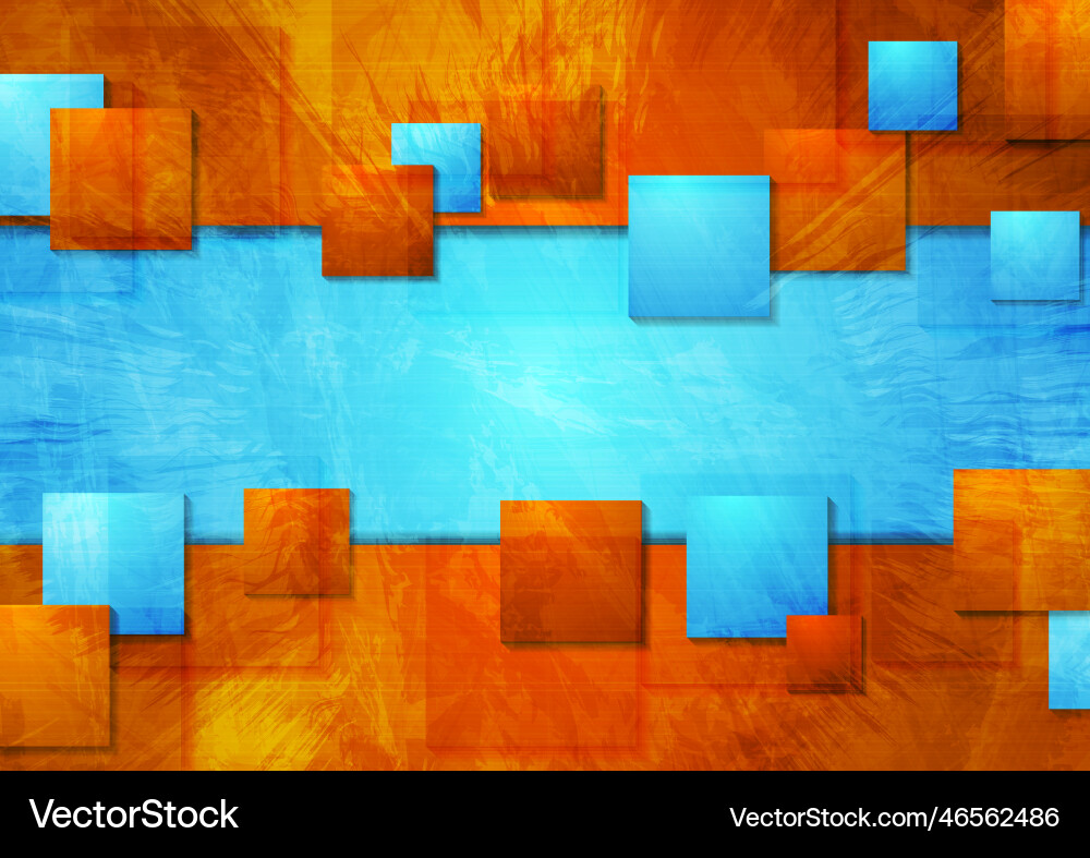 Bright cyan and orange grunge background Vector Image