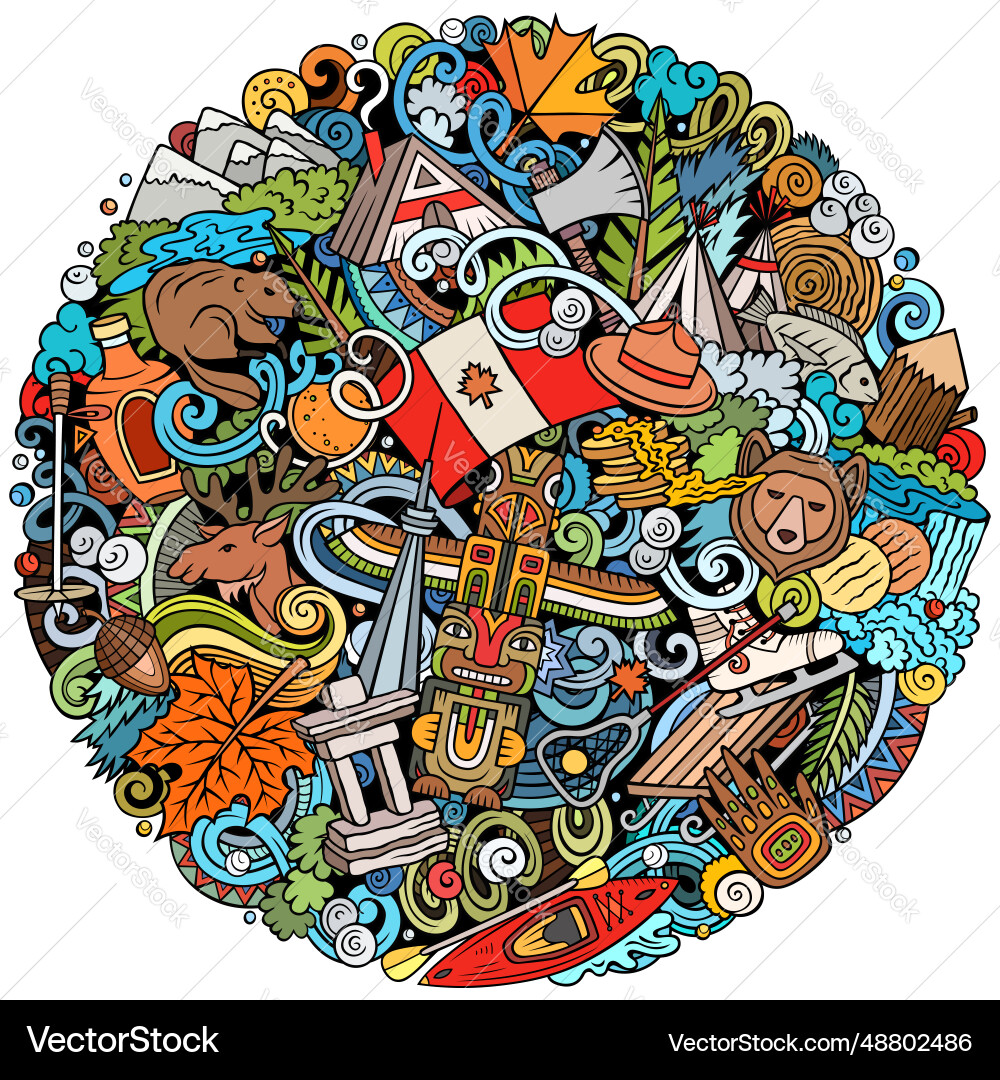 Canada cartoon doodle funny canadian design Vector Image
