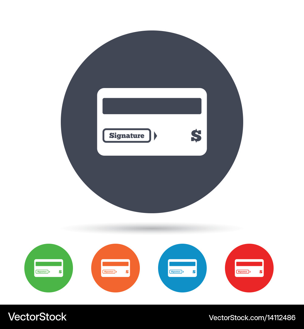Credit card sign icon debit symbol Royalty Free Vector Image