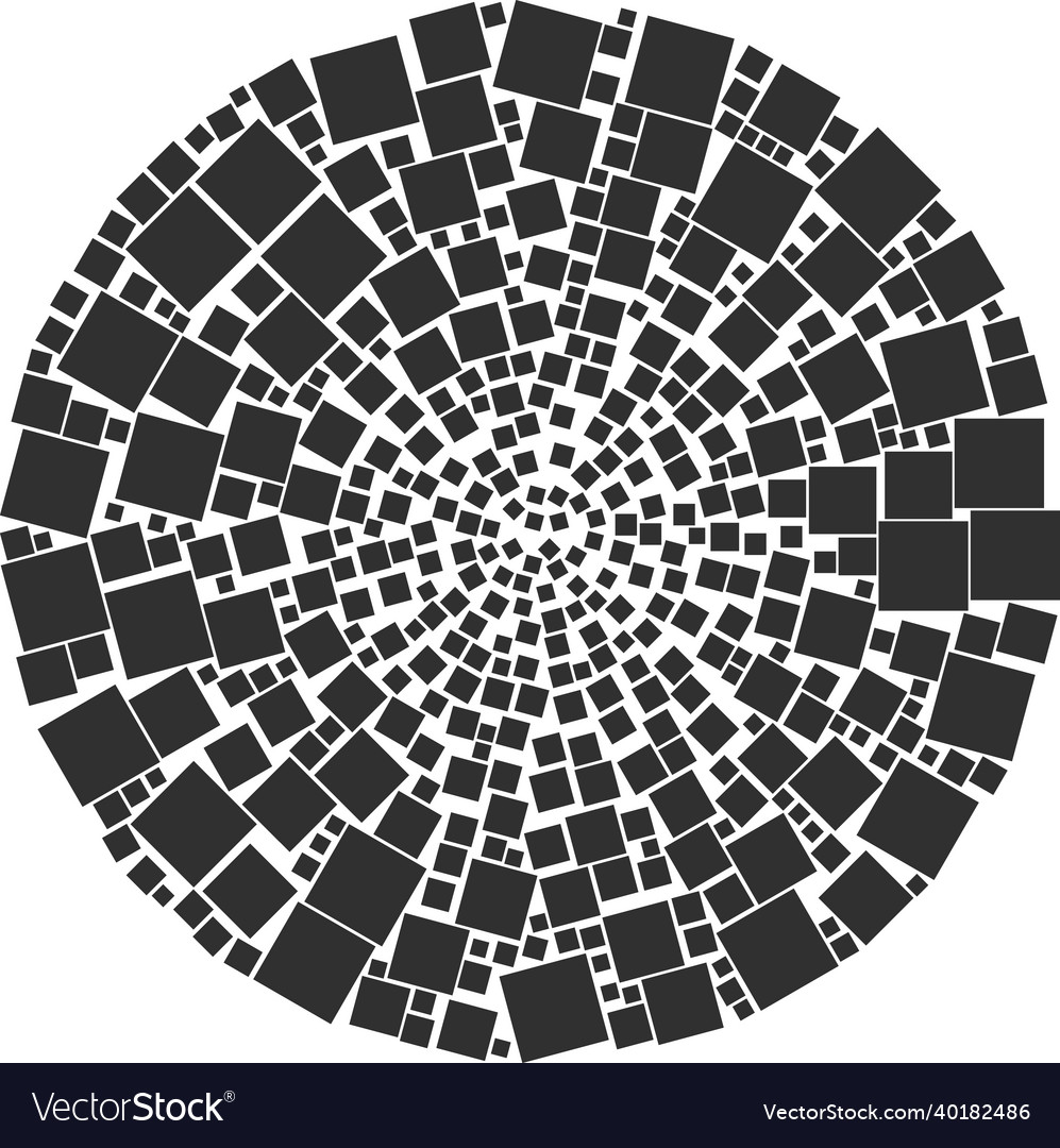 Filled square icon exploding round globula mosaic Vector Image