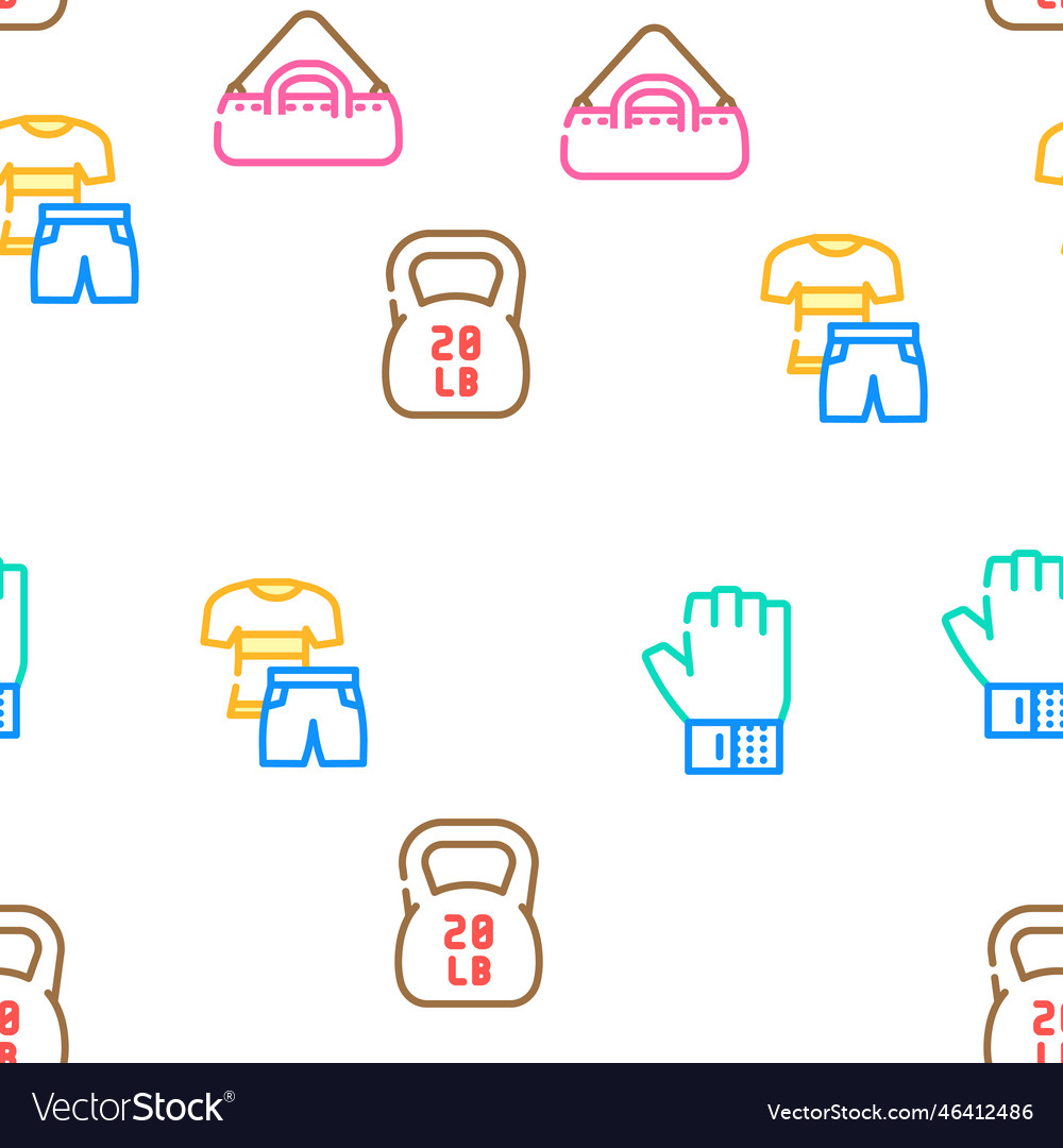 Fitness gym exercise seamless pattern Royalty Free Vector