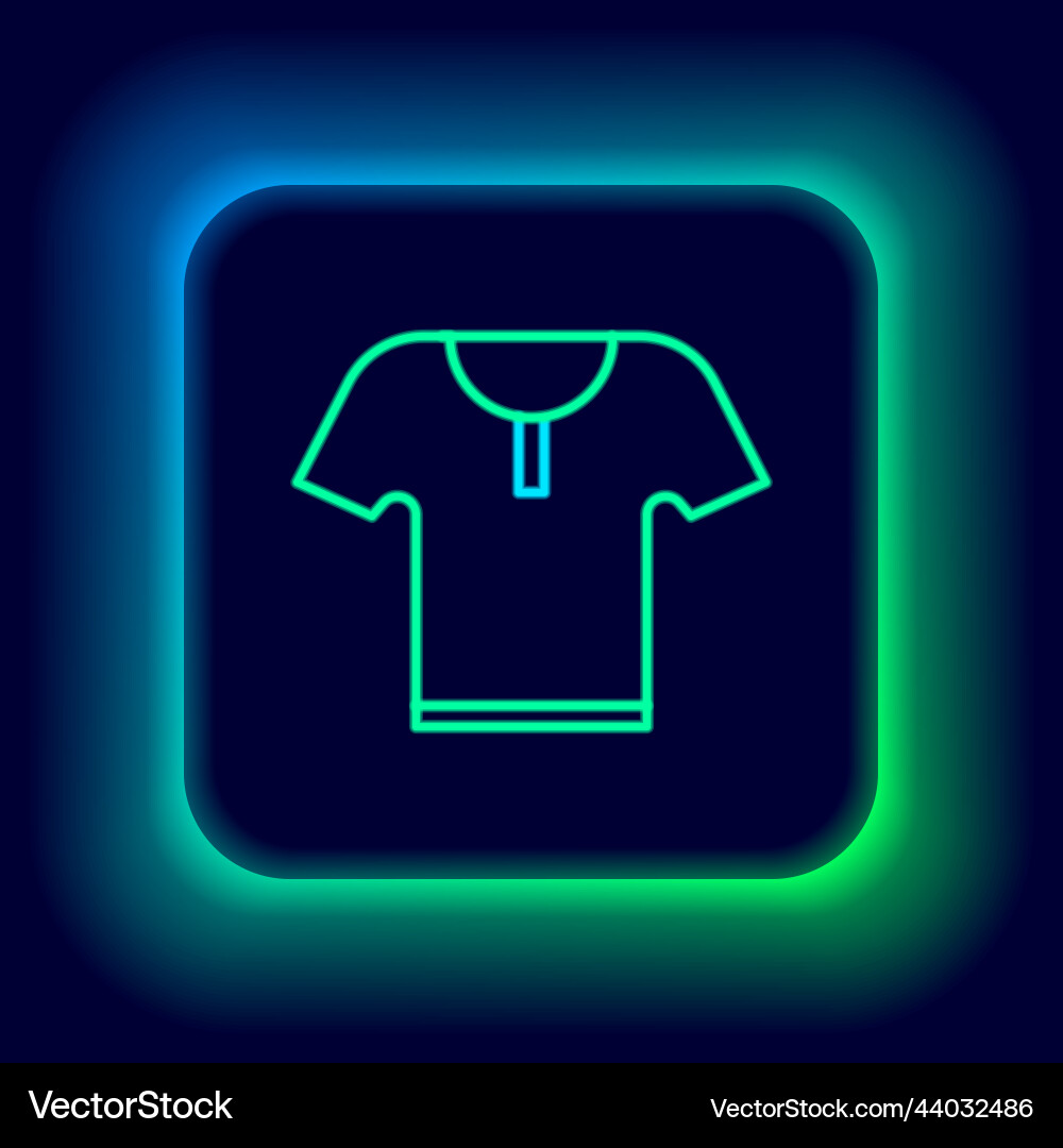 Glowing neon line body armor icon isolated Vector Image