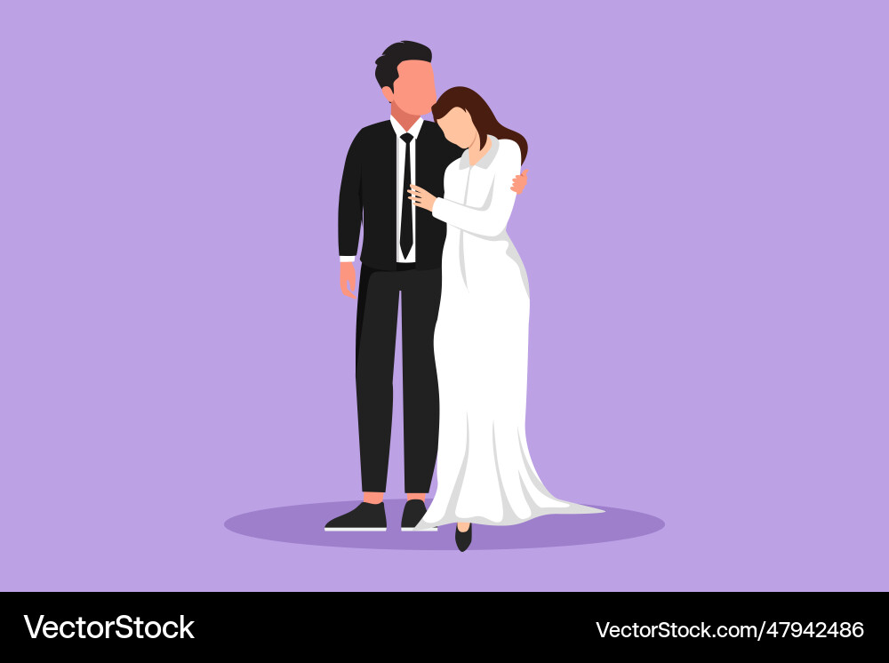 Graphic flat design drawing loving married couple Vector Image