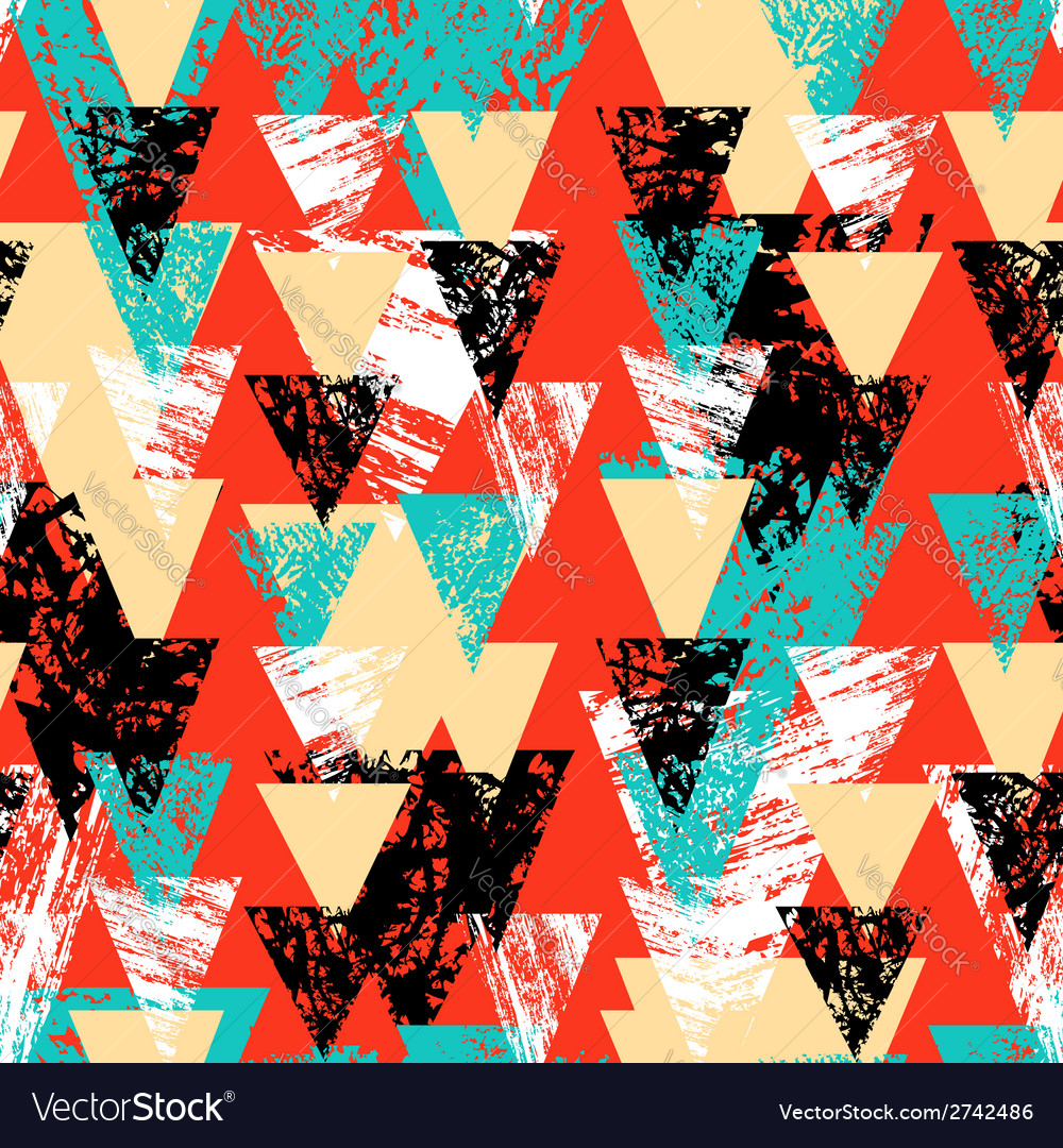 Hand painted bold pattern with triangles Vector Image