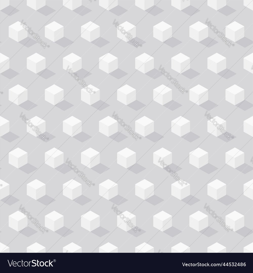 Isometric cubes with shadow on gray background Vector Image