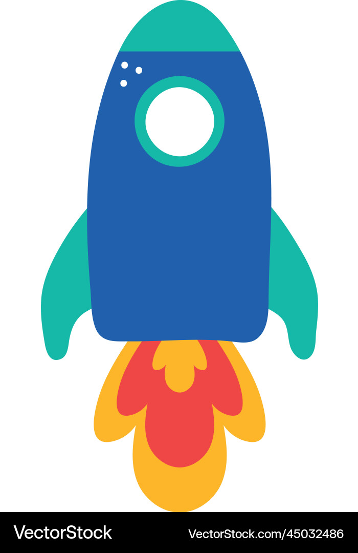Kids drawings of a rocket Royalty Free Vector Image