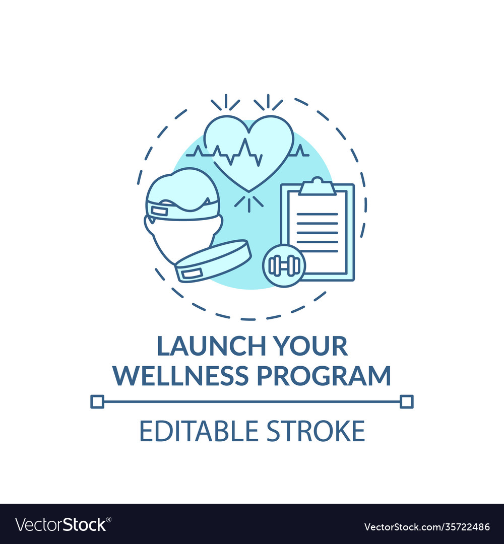 Launching wellness program concept icon Royalty Free Vector
