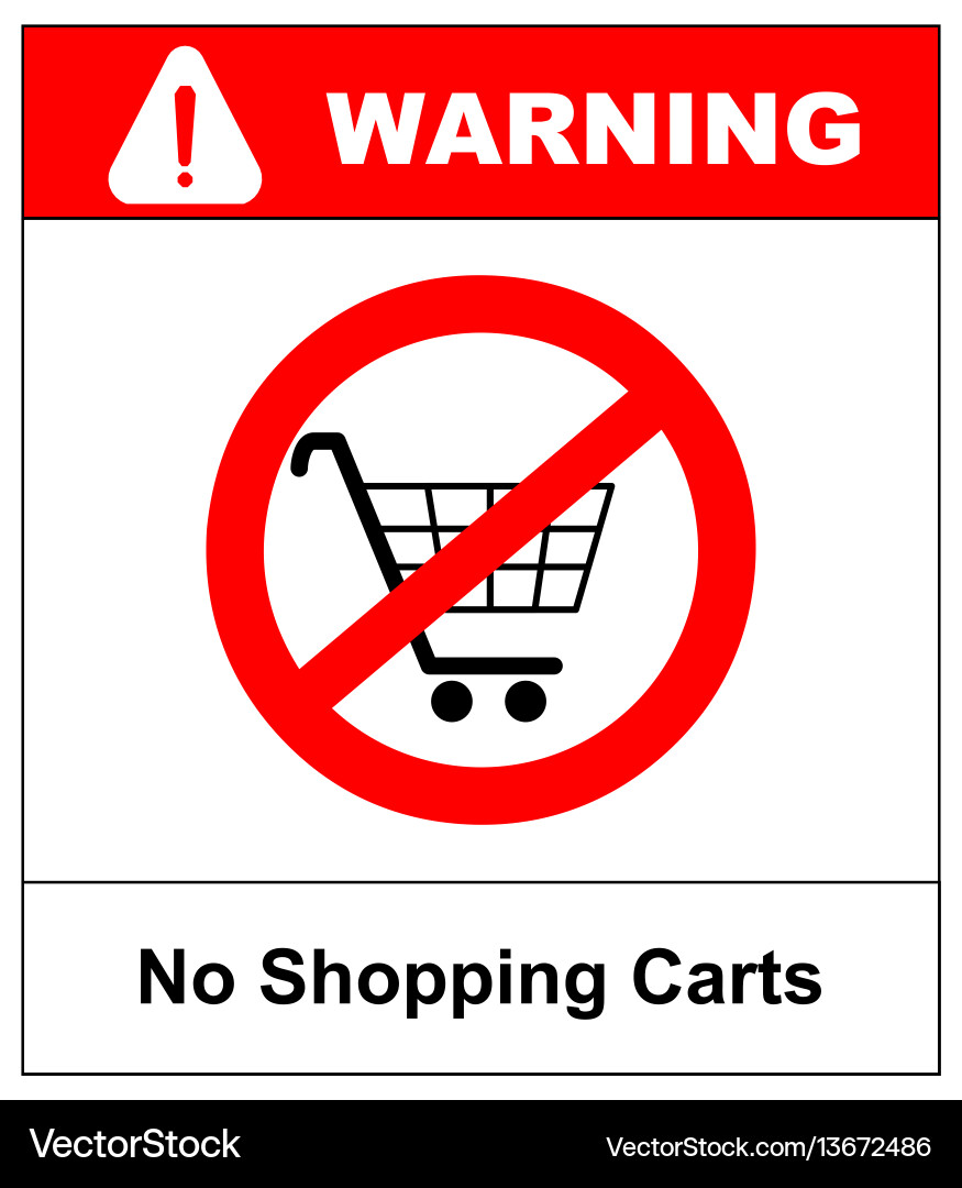No shopping cart sign Royalty Free Vector Image