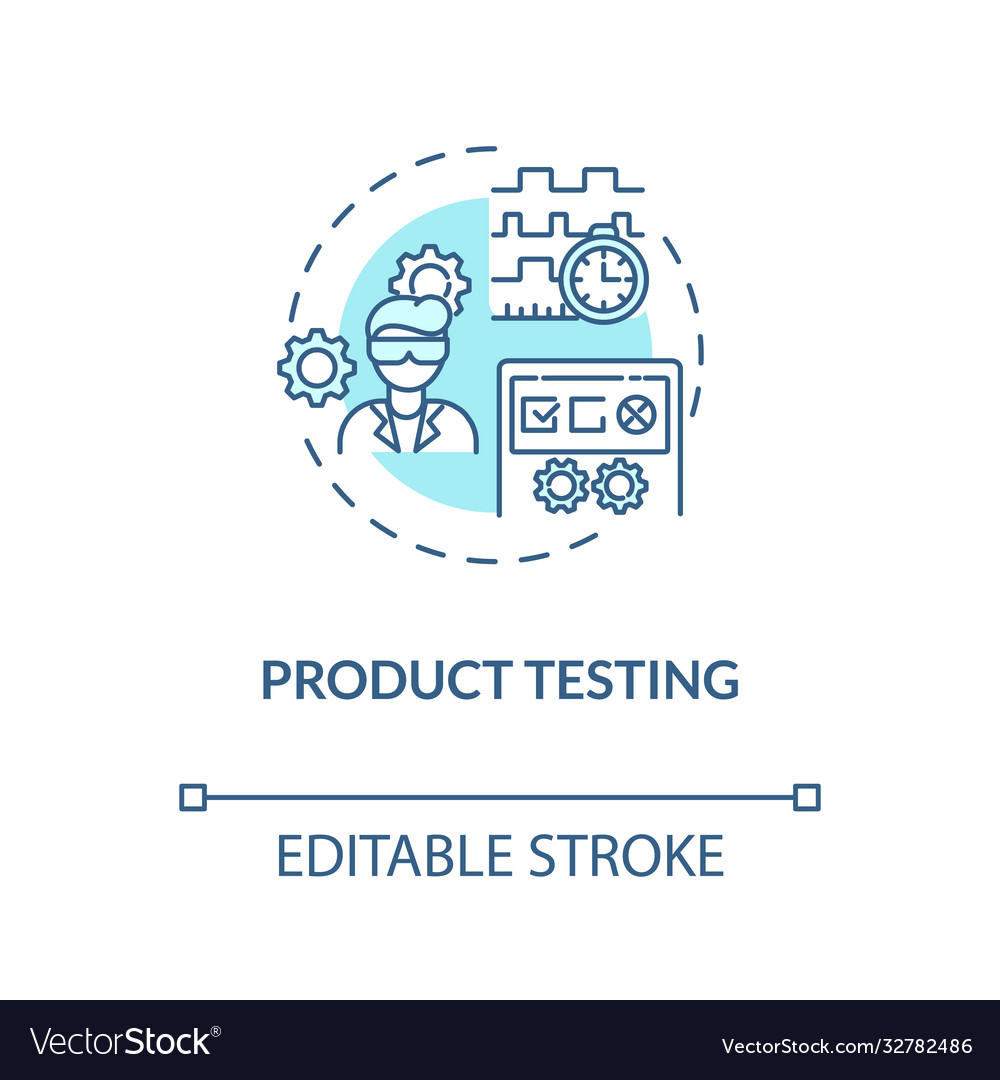 Product testing turquoise concept icon Royalty Free Vector Product testing turquoise concept icon Royalty Free Vector