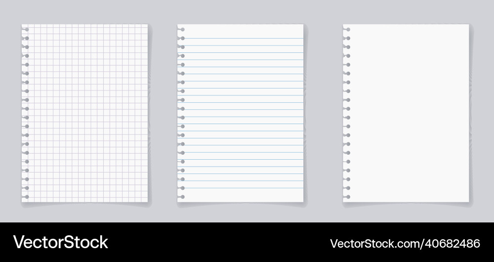 Set of realistic torn sheet paper Royalty Free Vector Image