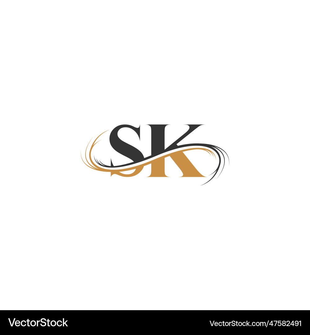 Alphabet letters monogram logo ks sk k Royalty Free Vector