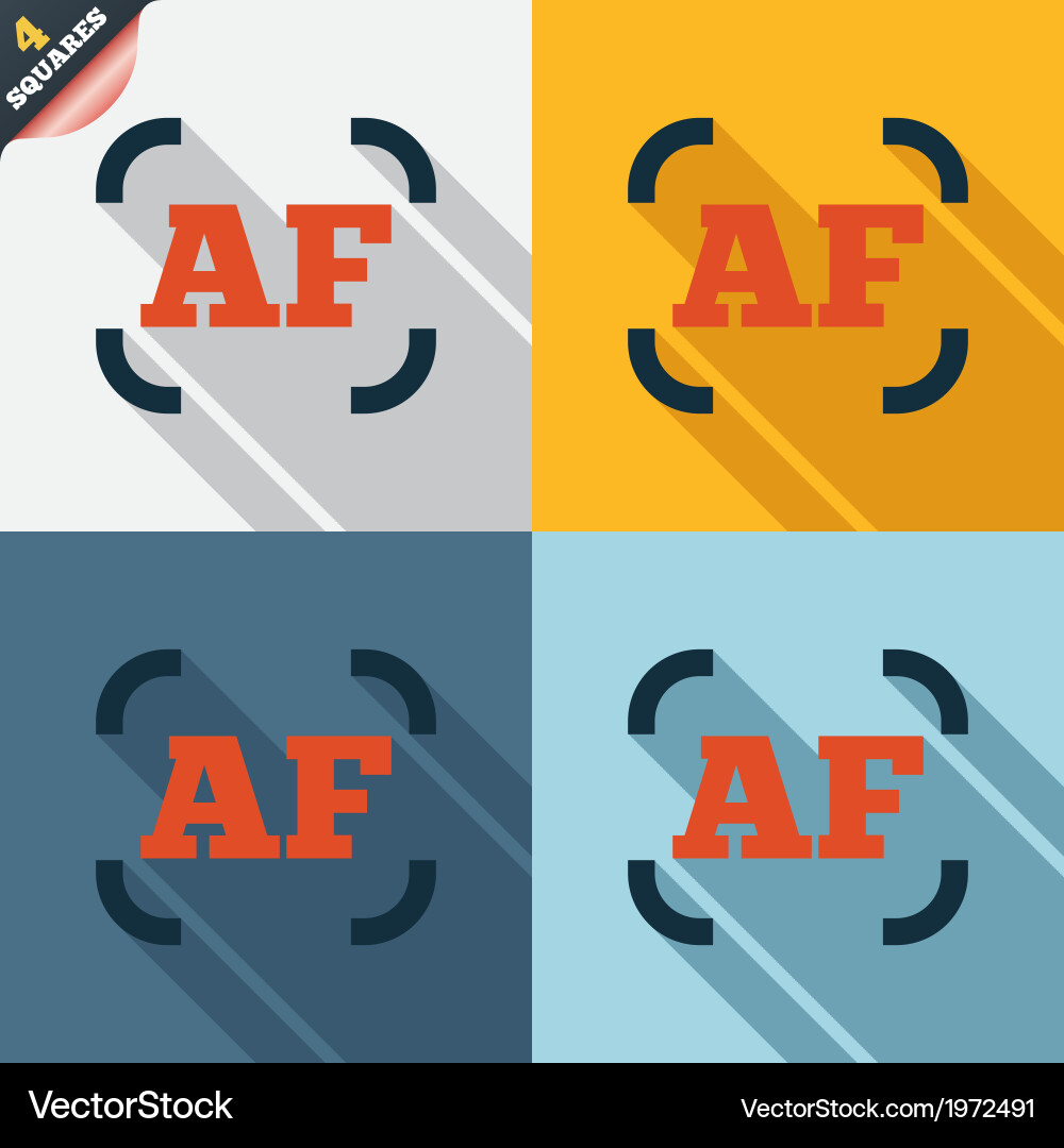 Autofocus photo camera sign icon af settings Vector Image