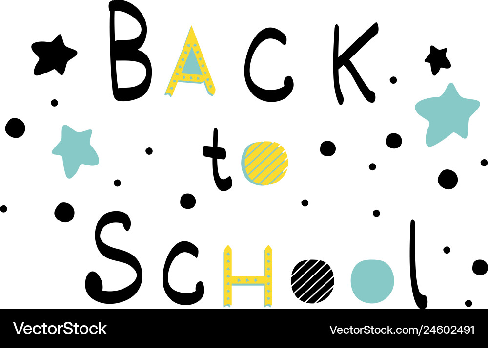 Back to school hand-drawn lettering text Vector Image