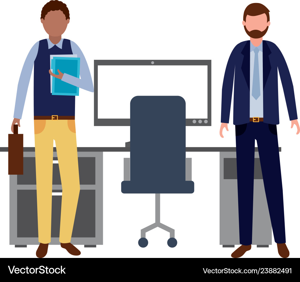 Business men in the office Royalty Free Vector Image
