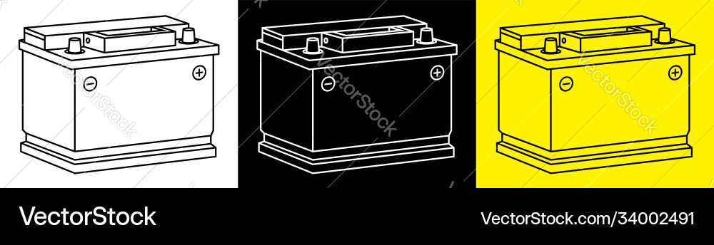 Car battery icon in isometric maintaining Vector Image