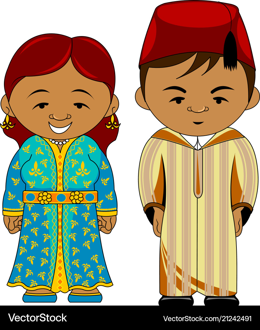 Cheerful african couple from morocco Royalty Free Vector