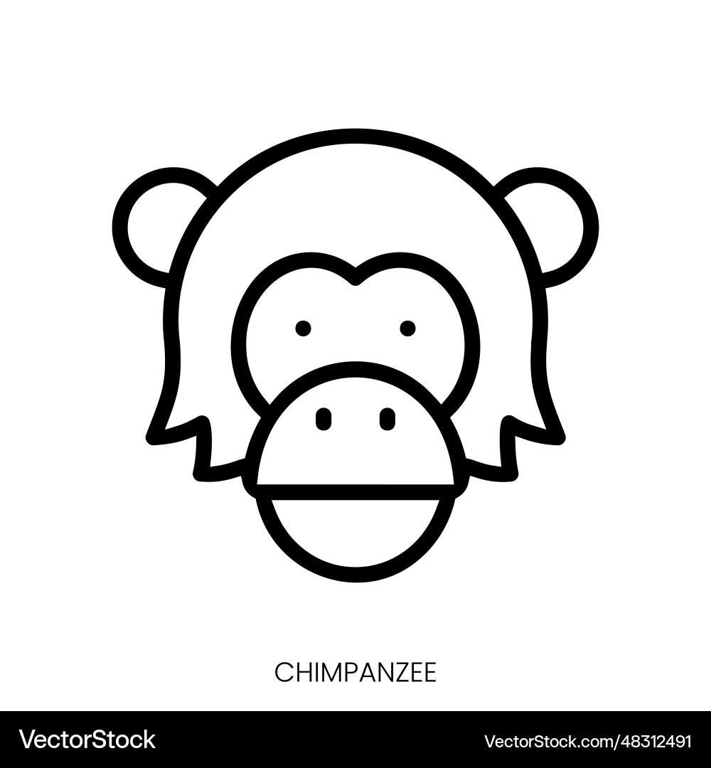 Chimpanzee icon line art style design isolated Vector Image