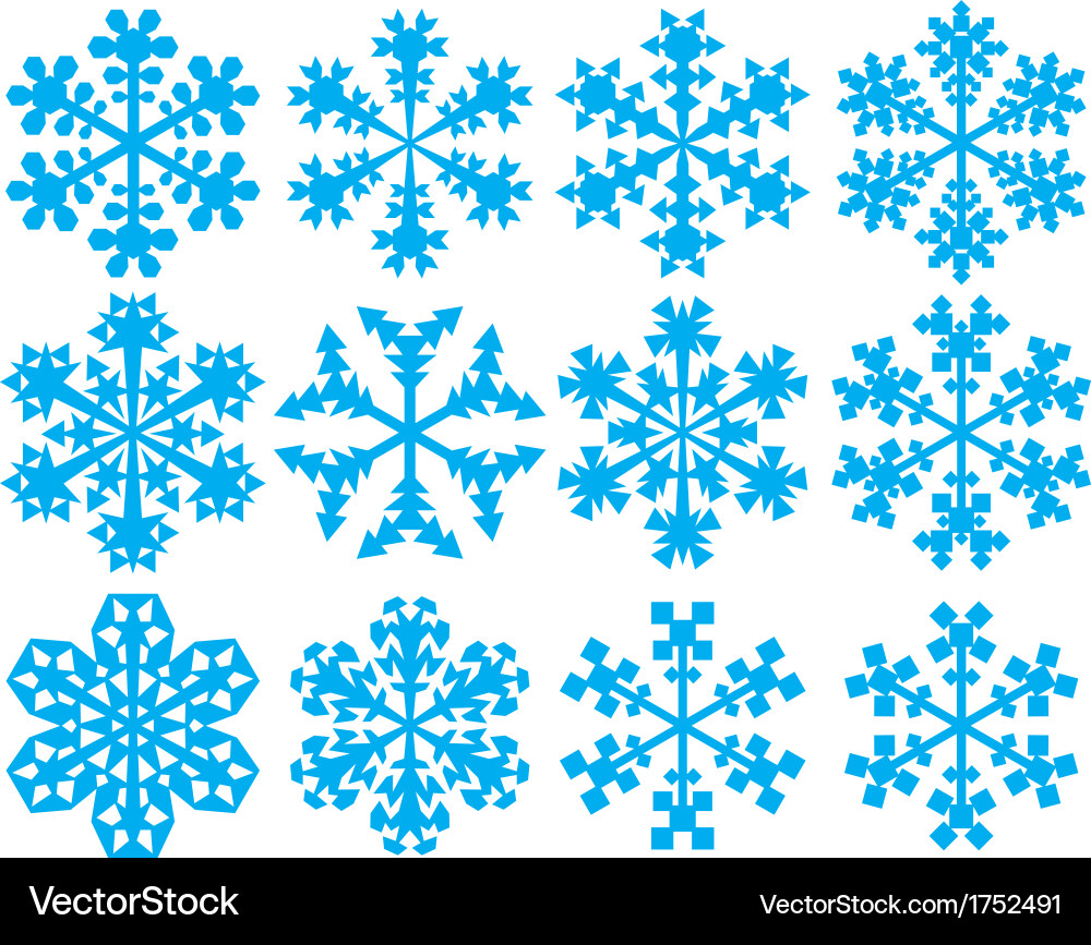 Collection of snowflakes Royalty Free Vector Image