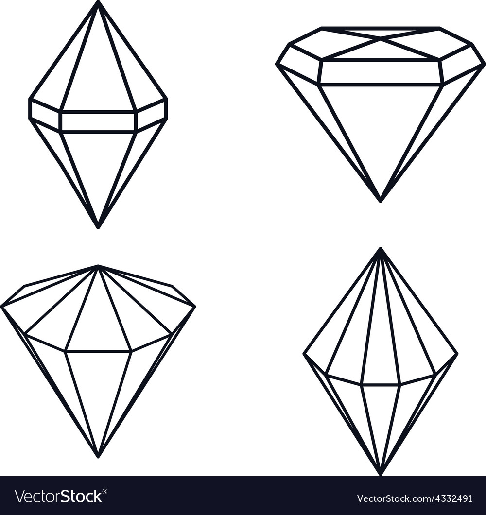 Diamond gemstone Royalty Free Vector Image - VectorStock