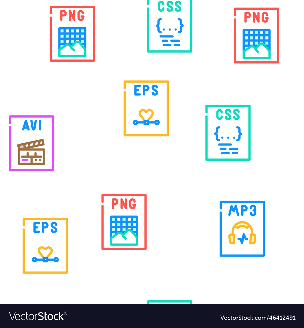 File format document seamless pattern Royalty Free Vector