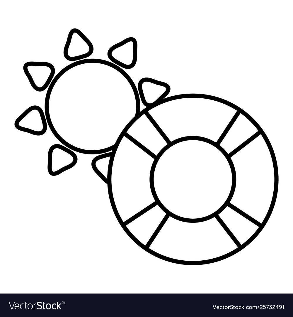 Float lifeguard with sun summer Royalty Free Vector Image