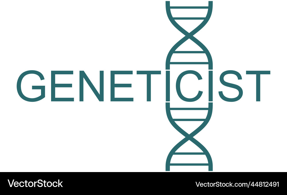 Geneticist profession word with abstract dna Vector Image