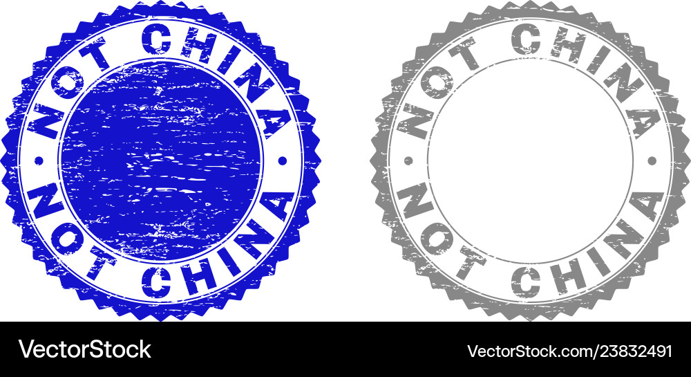 Grunge not china scratched watermarks Royalty Free Vector