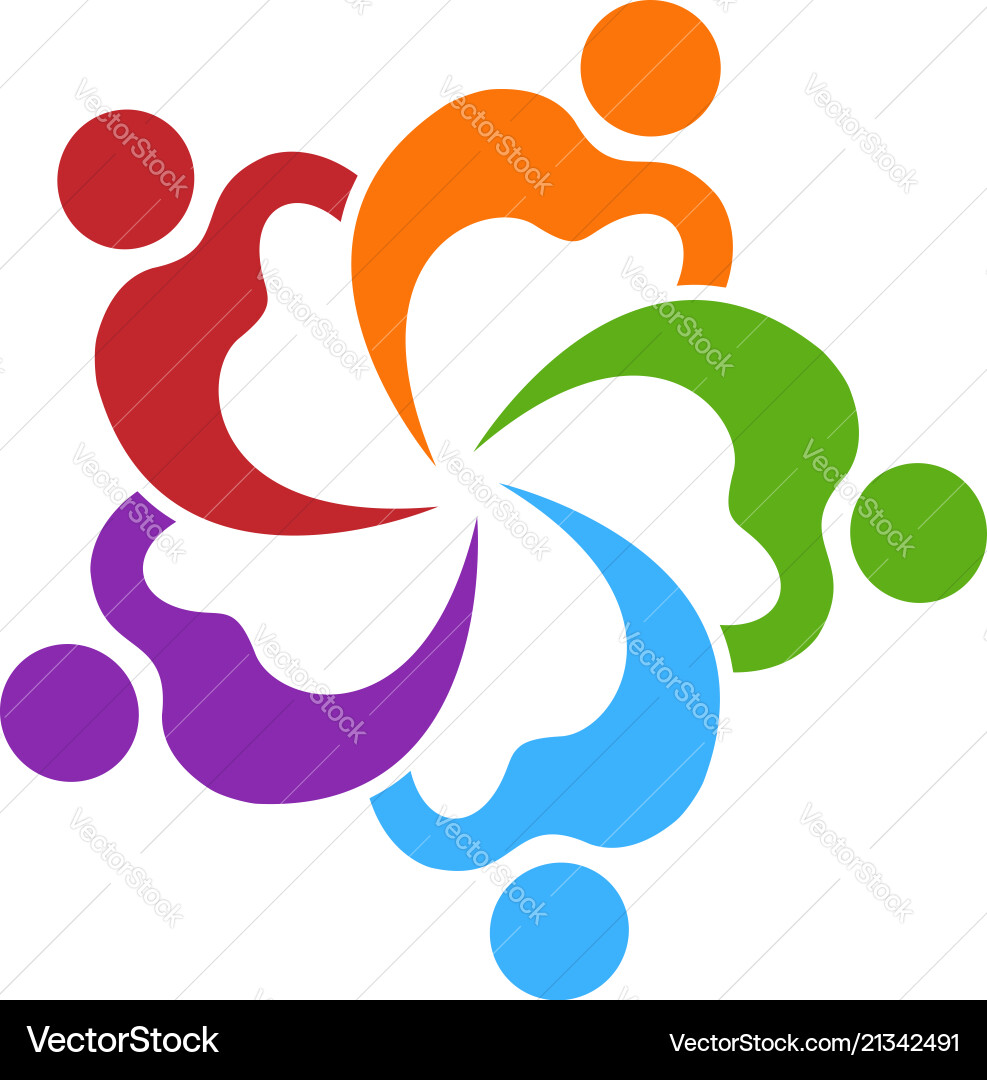 Heart group team people logo Royalty Free Vector Image