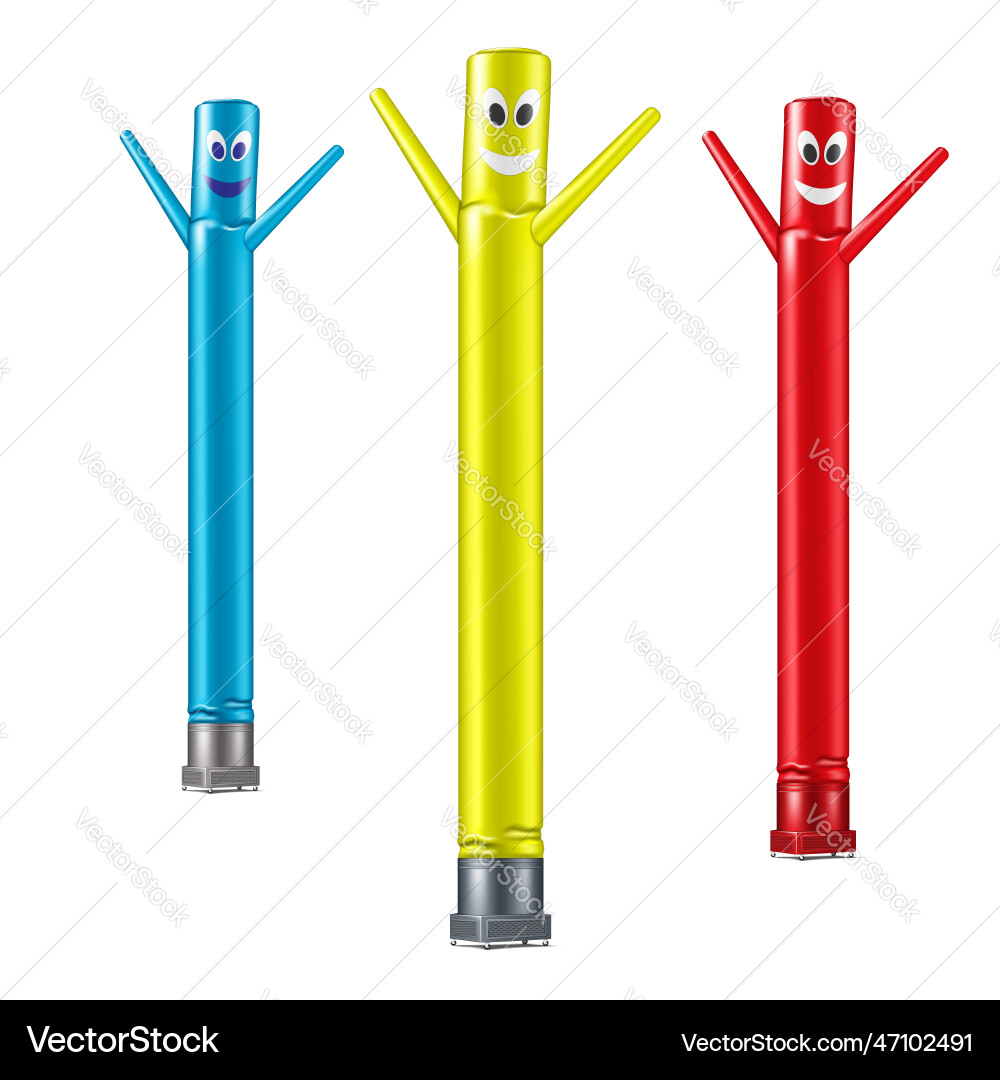 Inflatable dancing tube man isolated on white Vector Image