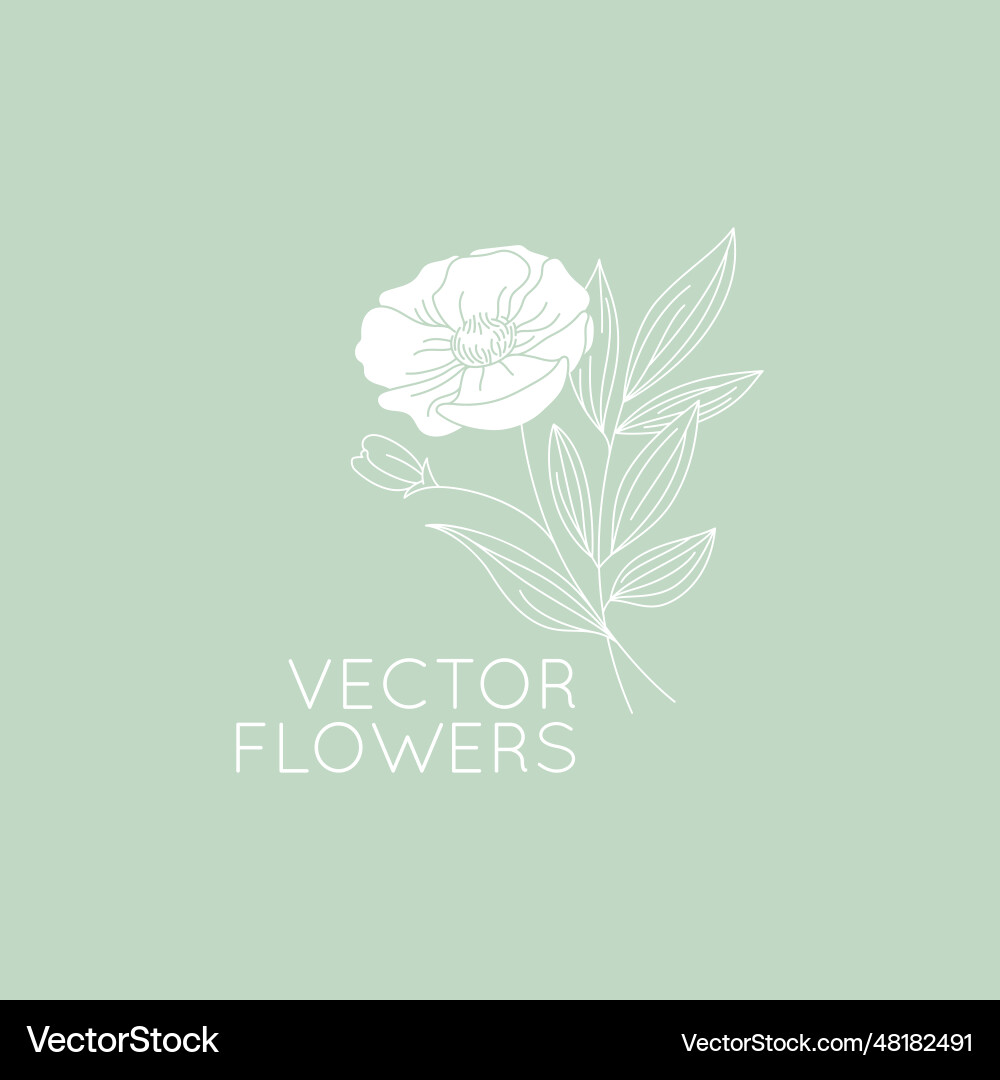 Logo design template - floral in simple minimal Vector Image