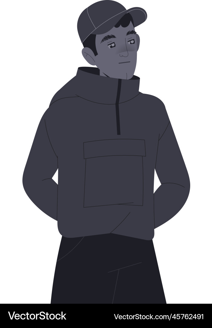 Loneliness with lonely man character feeling Vector Image