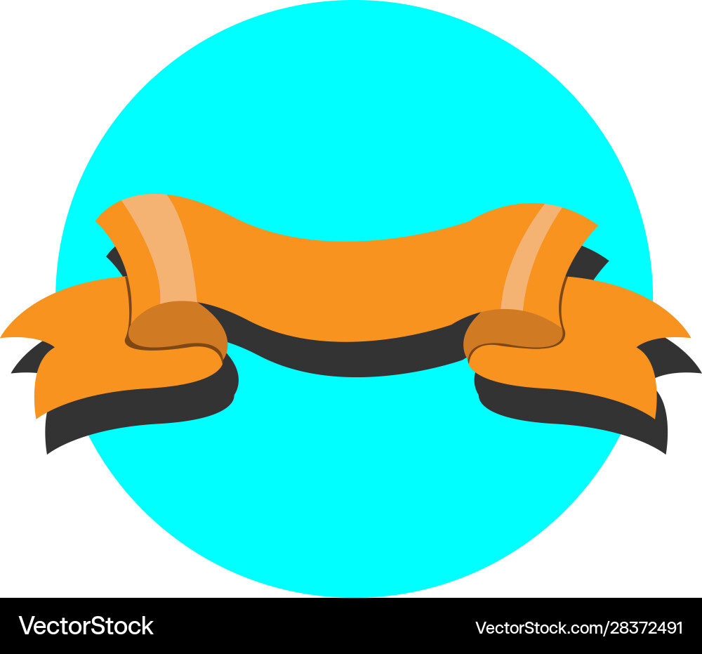 Orange ribbon simple clip art Royalty Free Vector Image