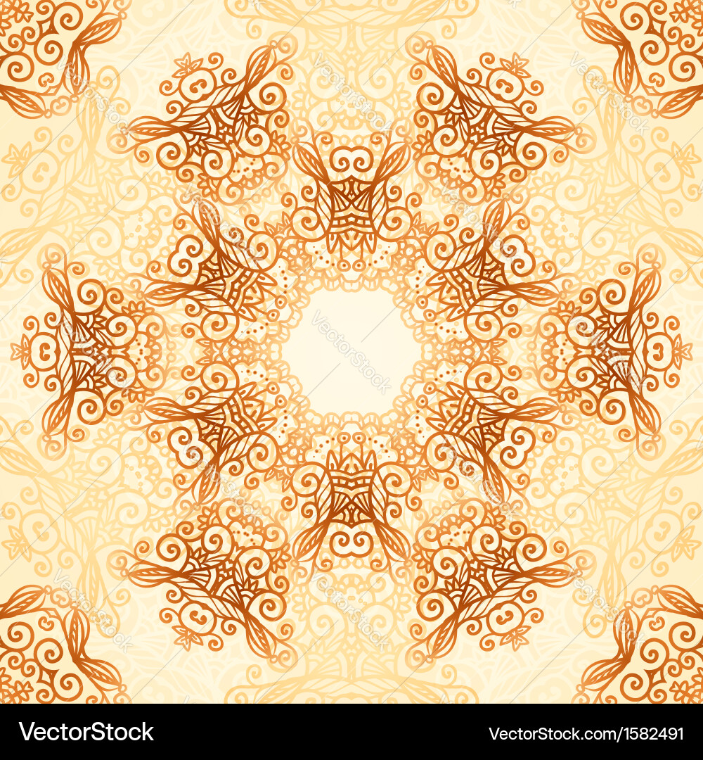 Ornate vintage circle pattern in mehndi style Vector Image