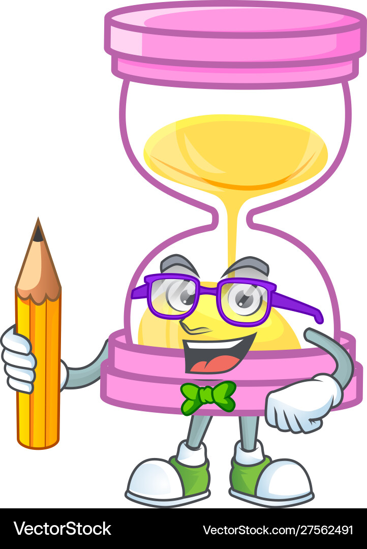 Student sandglass for a deadline calculate Vector Image