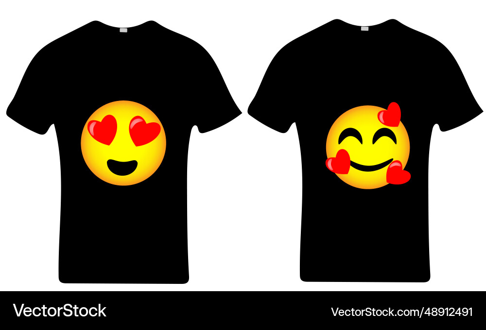 T-shirt design emoji Royalty Free Vector Image
