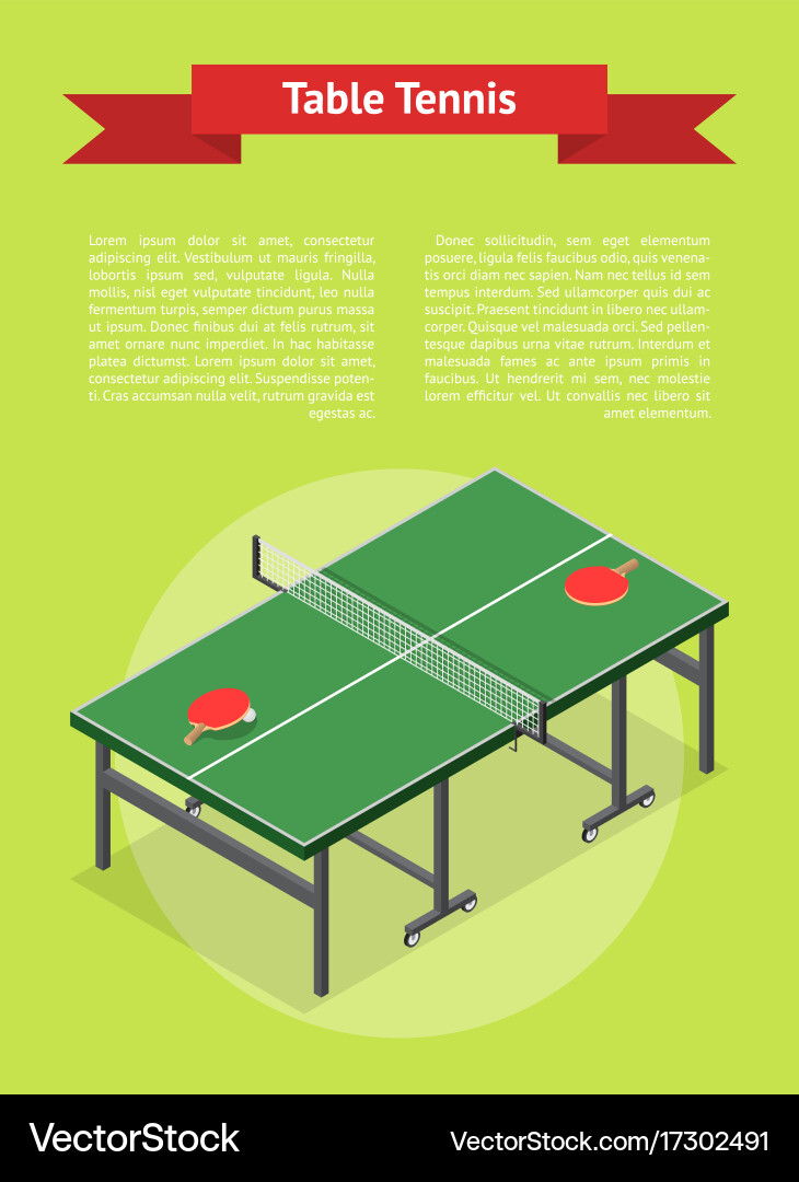 Table tennis game banner card isometric view Vector Image