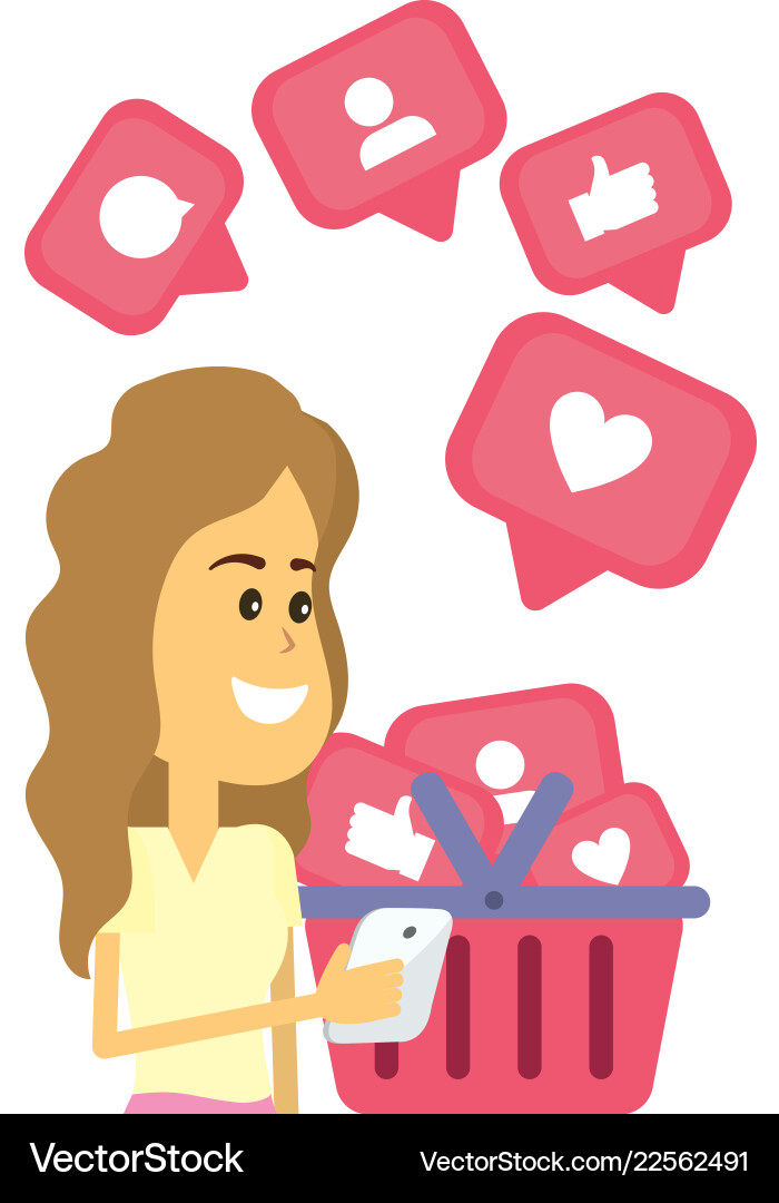 Woman on social networks Royalty Free Vector Image