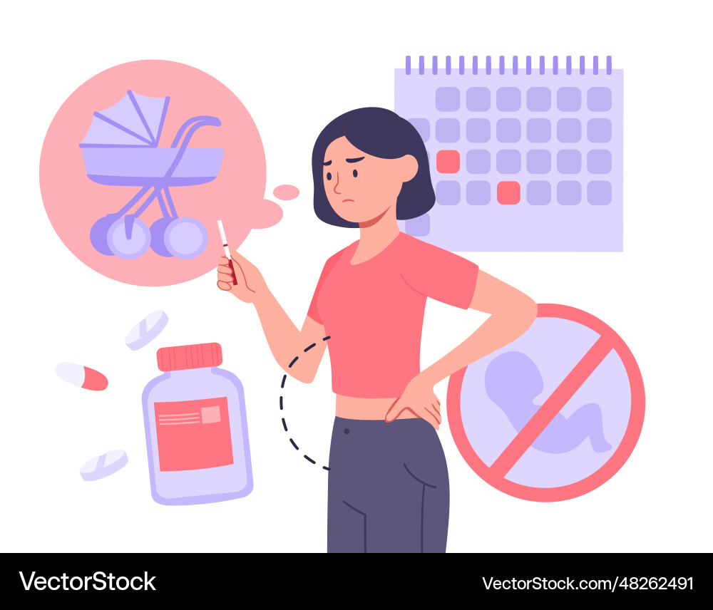Woman with infertility concept Royalty Free Vector Image