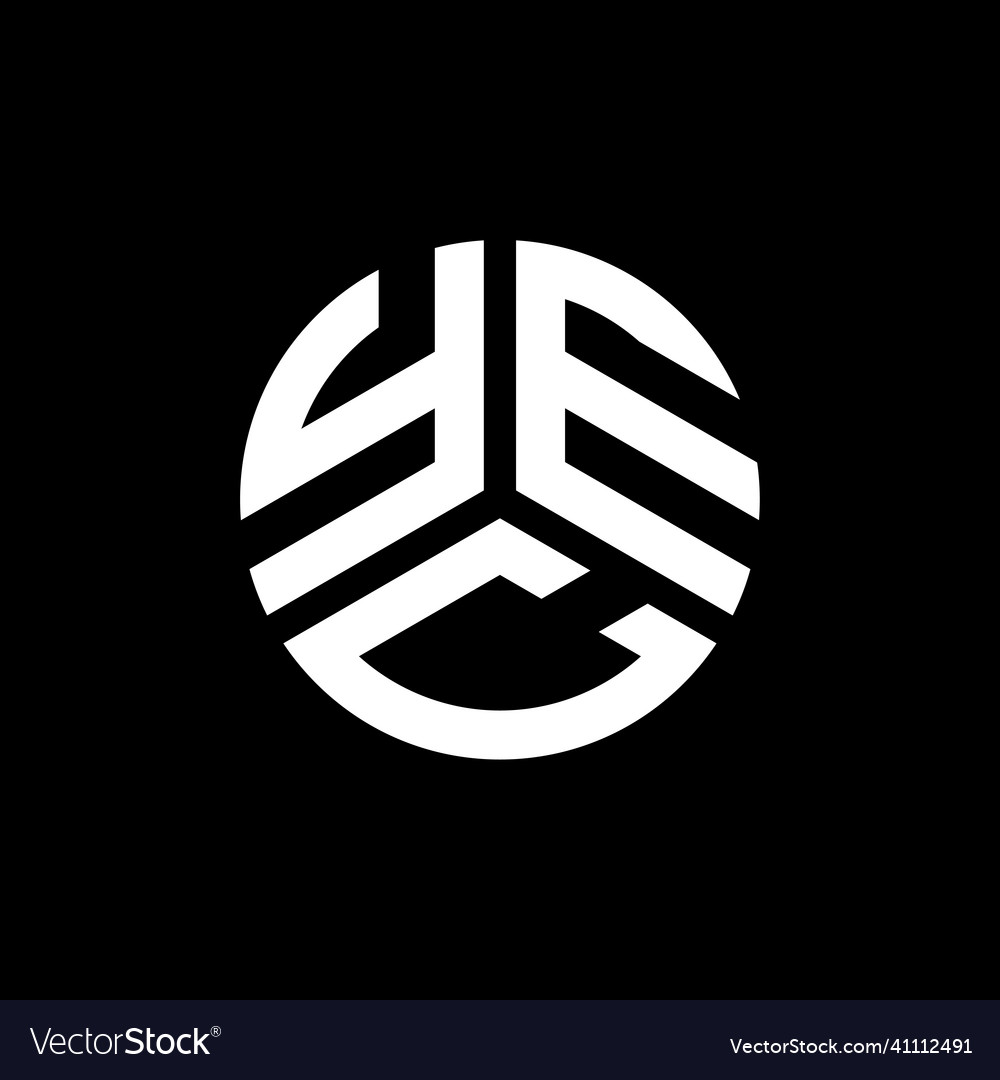 Yec letter logo design on black background Vector Image