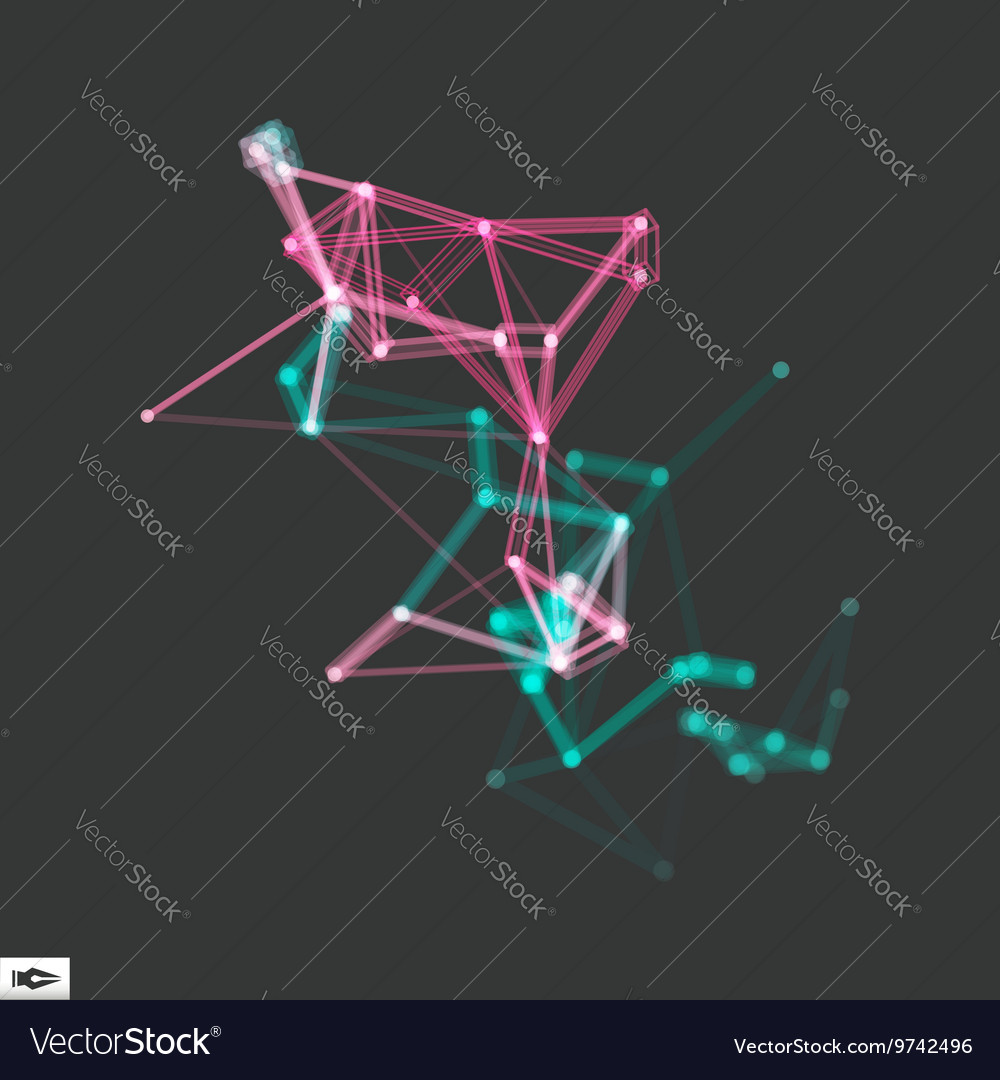 3d connection structure science technology grid Vector Image