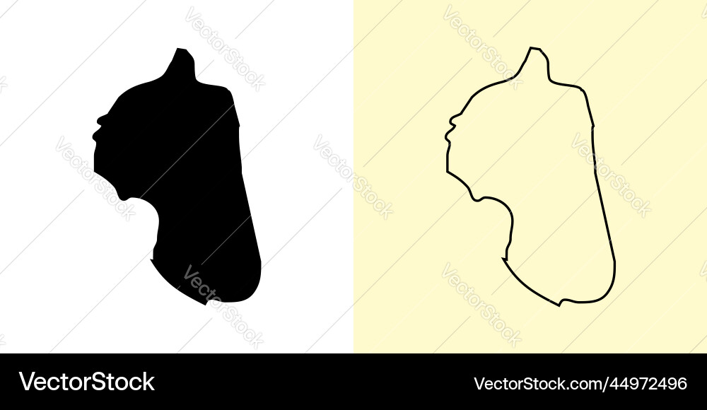 Bataan map philippines asia filled and outline Vector Image