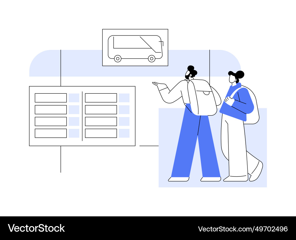 Bus stop information display isolated cartoon Vector Image