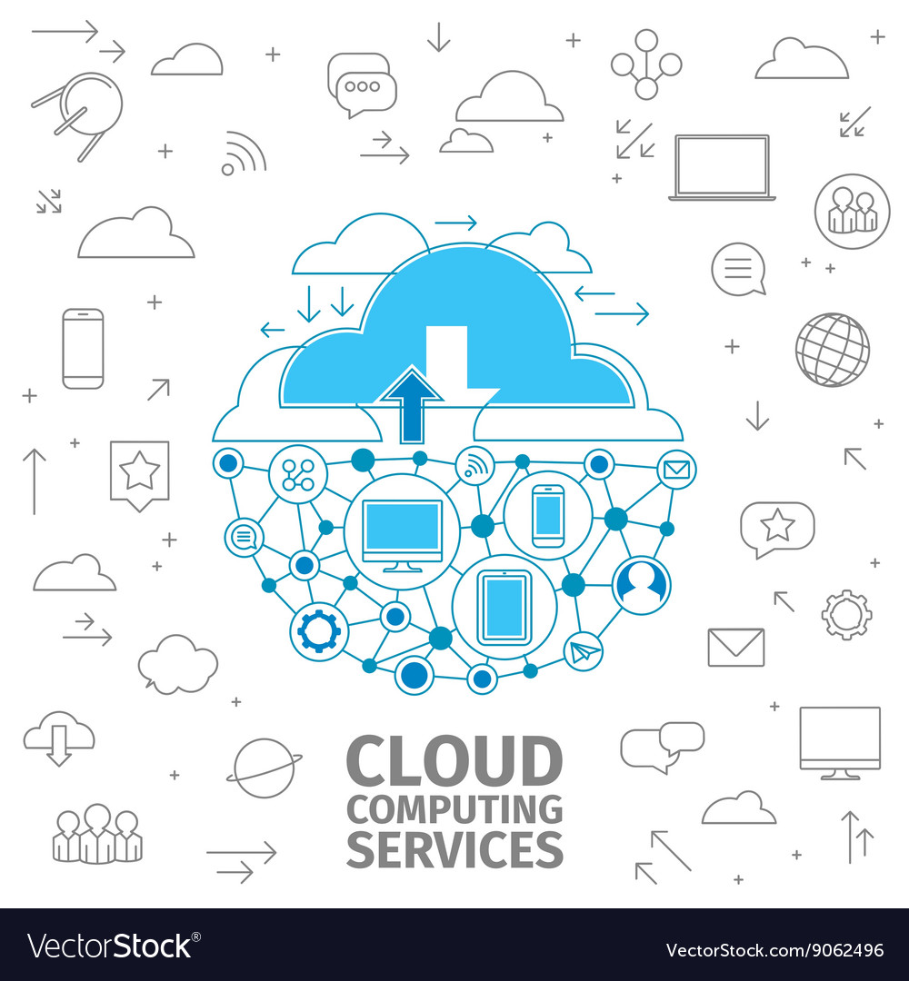 Cloud computing services Royalty Free Vector Image